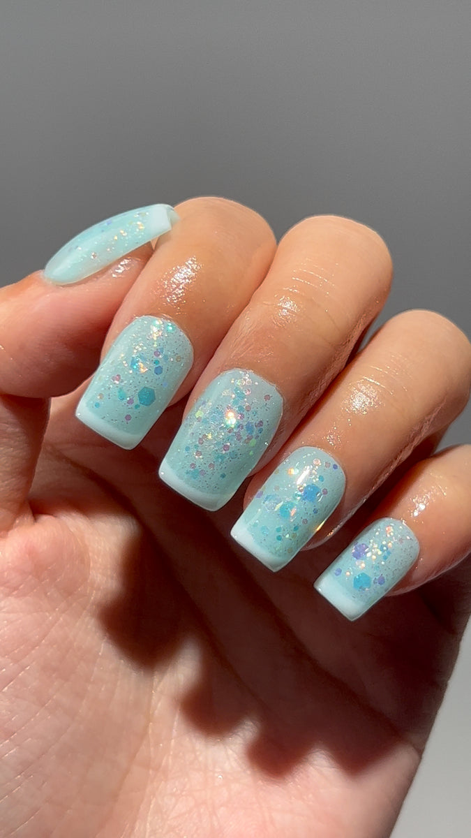 Mint Cream French Dipping Nails Manicure | Alabaster Angel White ...